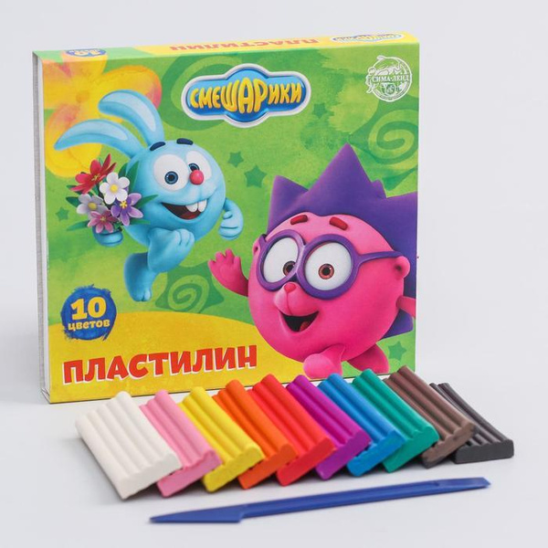 Пластилин СМЕШАРИКИ, 10 цветов, 150 грамм, 2 набора - купить с ...