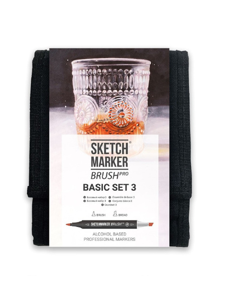 Набор двусторонних заправляемых спиртовых маркеров SKETCHMARKER Brush ...