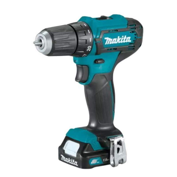 Дрель-шуруповерт аккумуляторная Makita DF333DWYE, 12 В, 1.5 А/ч, 30 Нм ...
