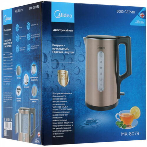Купить электрический чайник Midea MK-8079, Металл по низкой цене ...