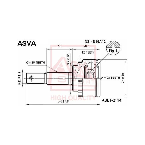 ШРУС наружный ASVA NSN16A42 - ASVA арт. NSN16A42 - купить по выгодной ...