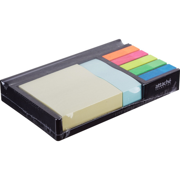 Набор Attache Selection в диспенсере (стикеры 76x76 мм и 76x25 мм, пластиковые закладки 12x45 мм ...