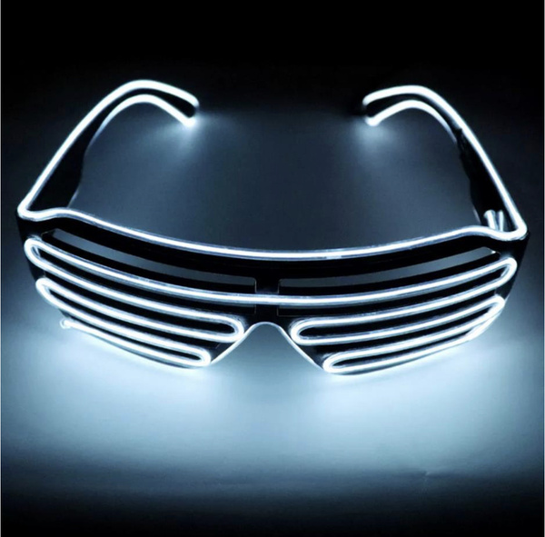 Светящиеся LED Очки / Неоновые/ Мерцающие неон Rave Очки (Белые) ЛЕД ...