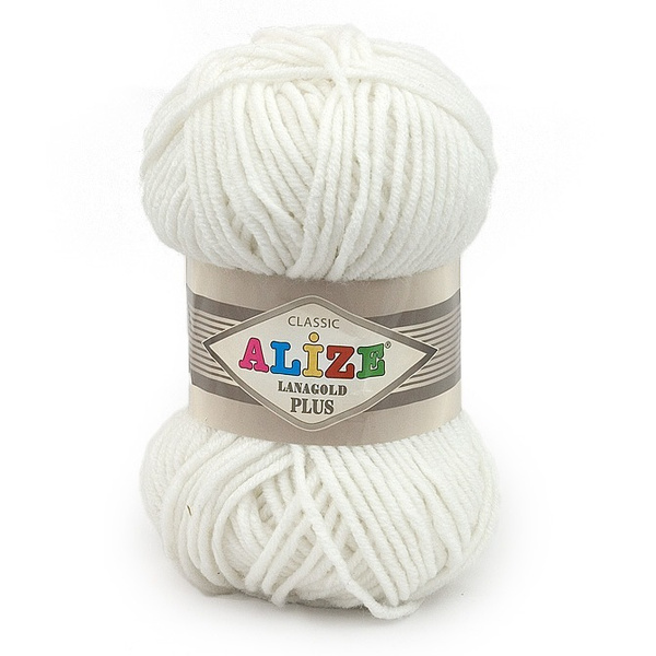 пряжа Alize Lanagold plus 55 молочный / айвери / 1 моток - купить с доставкой по выгодным ценам ...