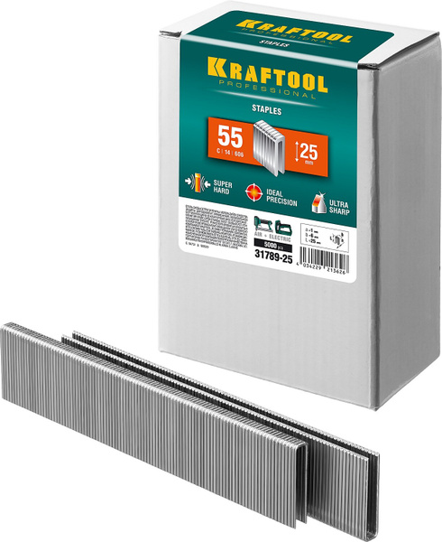 Скобы для степлера KRAFTOOL узкие 25 мм тип 55 5000 шт. 31789-25 ...