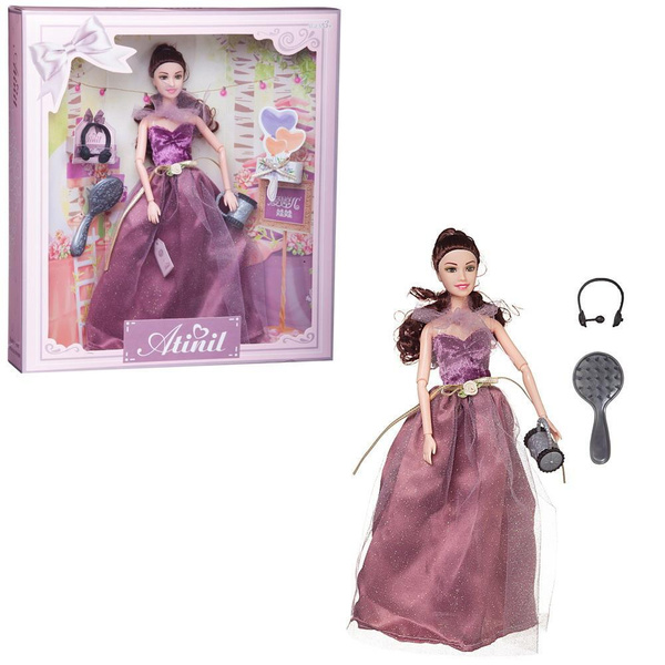 Кукла Junfa Atinil Звезда эстрады (в длинном платье с воздушным шарфом) в наборе с аксессуарами ...