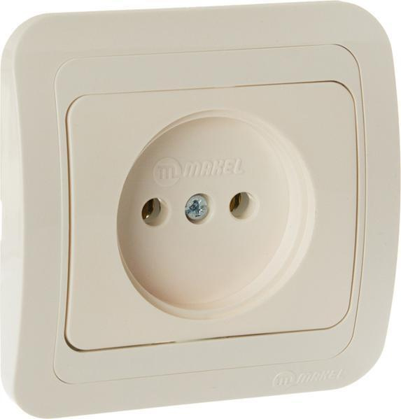 Розетка Makel Mimoza кремовый - купить по низкой цене в интернет-магазине OZON (162422834)