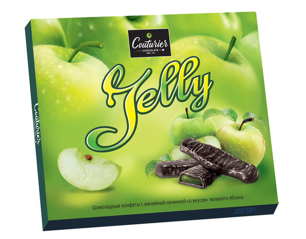 Конфеты шоколадные в коробке с желейной начинкой "JELLY" со вкусом ...