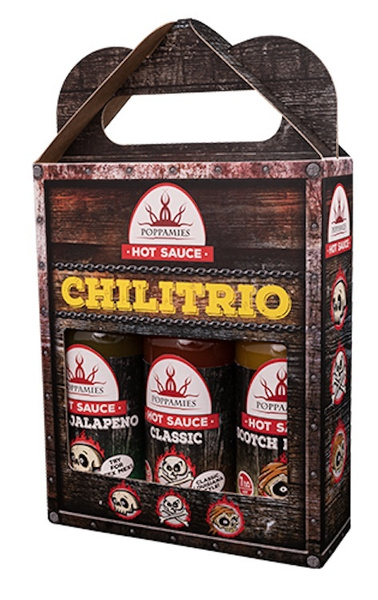 Подарочная коробка соус чили CHILITRIO 150 мл х 3 шт, Poppamies ...