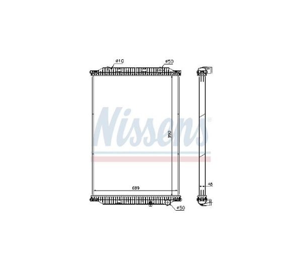 NISSENS 637850 NS637850радиатор системы охлаждения без рамки ...
