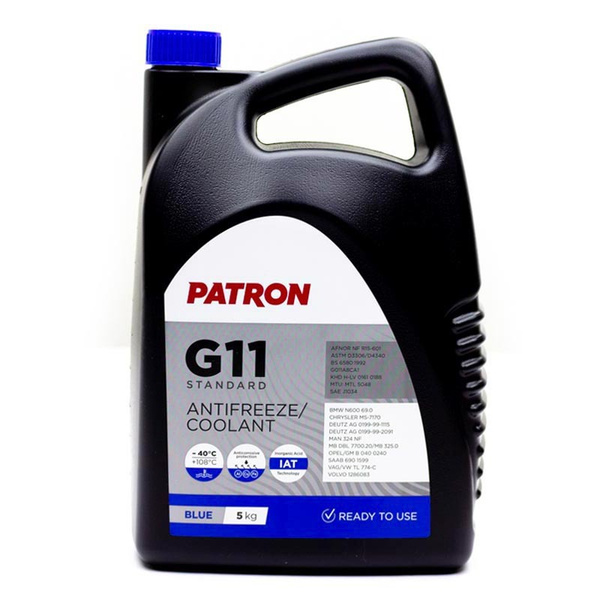Антифриз PATRON синий G11 STANDARD, (-40C), 5 кг купить на OZON по ...