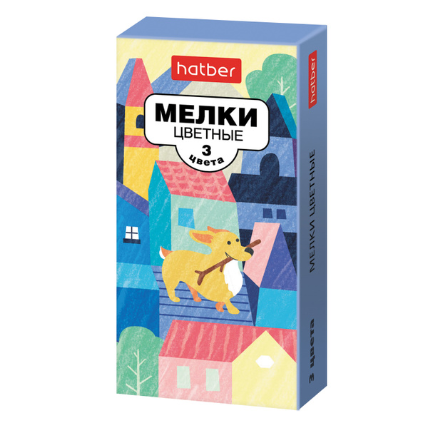 Мелки Hatber -Городок- 3 цвета в картонной коробке - купить с доставкой по выгодным ценам в ...