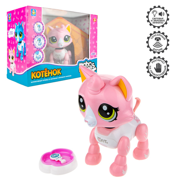 Интерактивная кошка игрушка 1TOY, умный домашний питомец, котенок робот ...