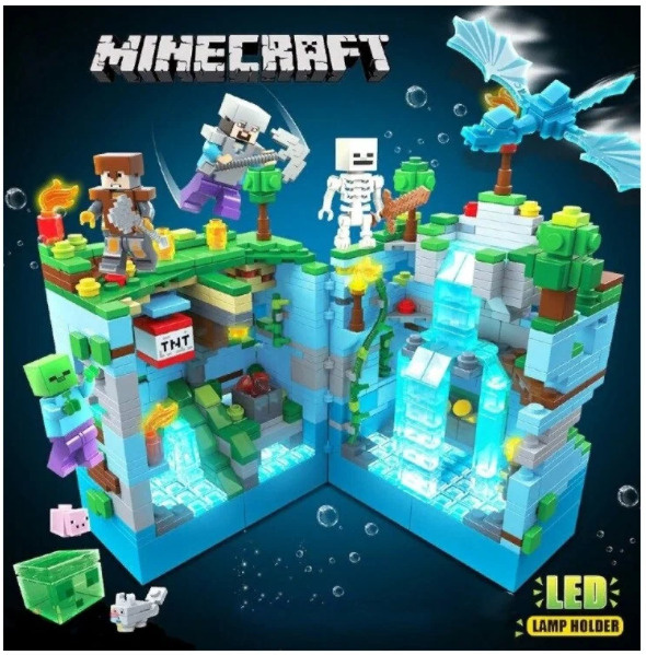 RENZAIMA Конструктор Minecraft 606 Ледяная крепость с LED подсветкой ...