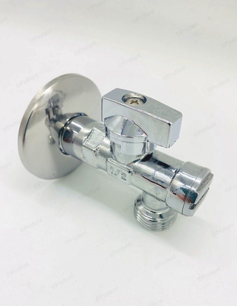 Угловой кран 1/2"х 1/2" для подключения приборов (хром) TIM арт. BL5810 ...