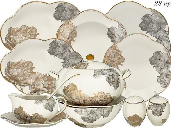 Обеденный сервиз 28 предметов в подарочной упаковке 666-376 118-666-376 купить на OZON по низкой ...