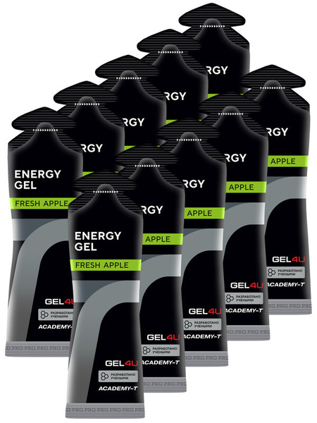 Энергетический гель для бега GEL4U (Яблоко) 10х60мл / Углеводный ...