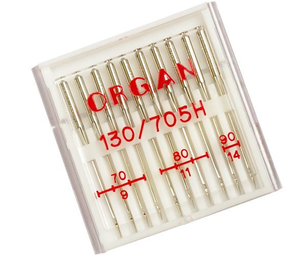 Иглы ORGAN №70(4),80(4),90(2) универсальные, 10 шт. в уп., для бытовых швейных машин и оверлоков ...