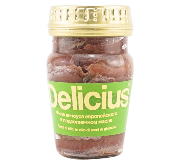 Филе анчоуса "Delicius" европейского в подсолнечном масле, 78 г ...