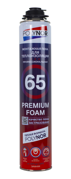 Профессиональная монтажная пена POLYNOR 65 PREMIUM Зимняя купить по ...