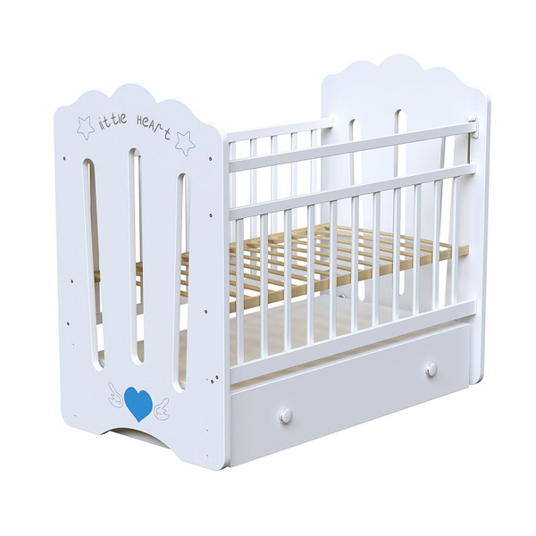 Кроватка детская ВДК LITTLE HEART для новорожденных, с маятником и ...