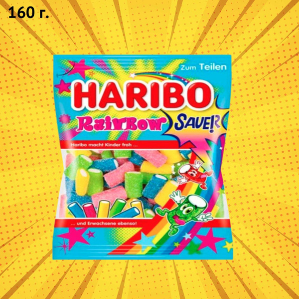 Haribo Rainbow Sauer / Харибо радуга жевательный мармелад с фруктовым кисло-сладким вкусом ...