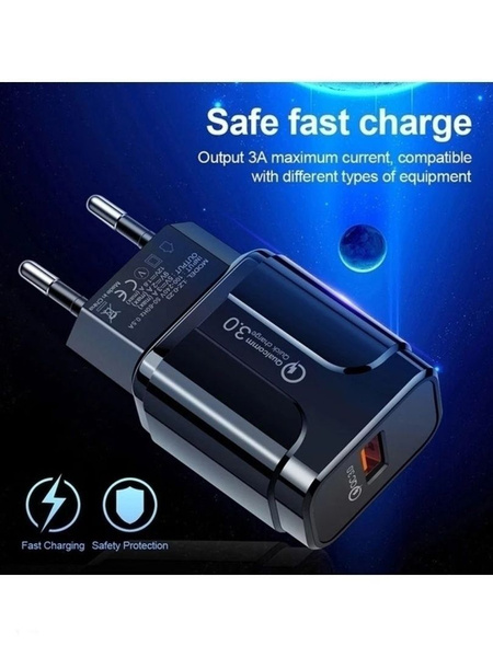 Зарядное устройство USB Type-A QC 3.0 18В 3А / Сетевой адаптер ...