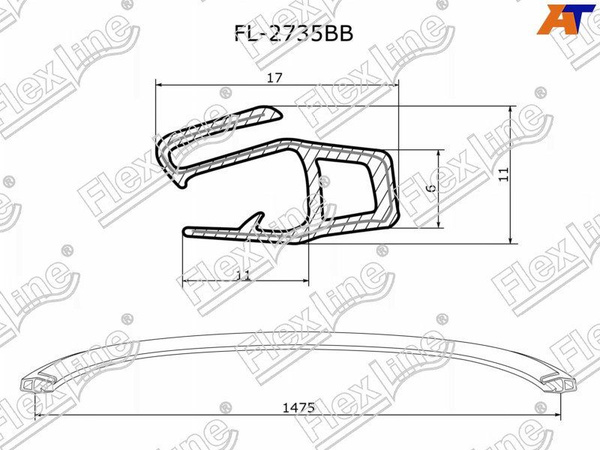 Уплотнитель лобового стекла для Вольво ХС70 2007-2013, Volvo XC70 ...