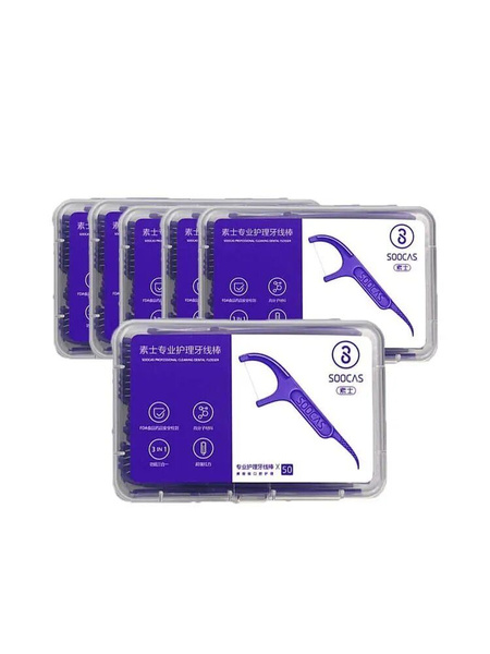 Зубная нить Soocas Dental Floss Pick D1 (6 уп.) (300шт) (Blue) - купить ...