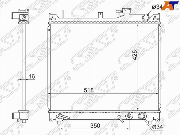Радиатор охлаждения для Сузуки Гранд Витара 1997-2000, Suzuki Grand ...