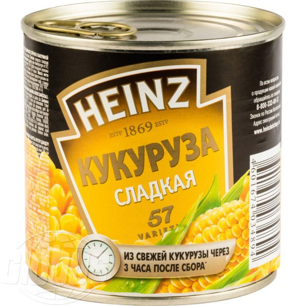 Кукуруза сладкая Heinz, 340 г - купить с доставкой по выгодным ценам в ...