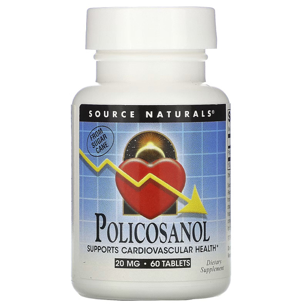 Source Naturals, Поликосанол / поликозанол 20 мг, 60 таблеток - купить ...