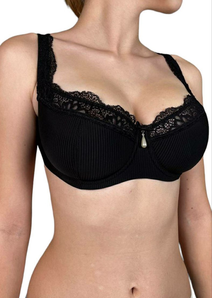 Бюстгальтер Женский VE.NU.S, размер 80D черный Полиамид, Эластан Офисный/школьный Китай Крючки ...