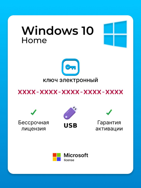 Windows 10 Home Usb Лицензионная Бессрочная версия купить по