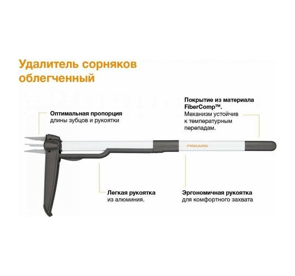 Культиватор для удаления корней сорняков Fiskars 1020127/40 ...