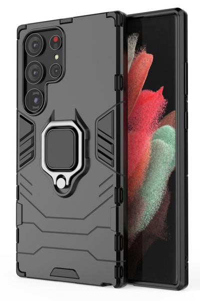 Чехол противоударный для Samsung S23 Ultra / Самсунг S23 Ультра (Черный ...