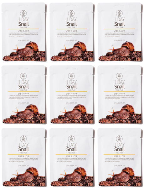 Med B Маска на тканевой основе 1Day snail mask pack, С экстрактом ...