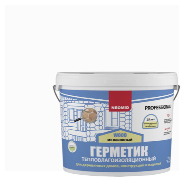 Герметик для дерева Neomid Теплый Дом Wood Professional (15кг) белый ...