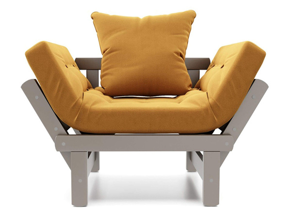 Садовое кресло Soft Element Эльф-С Mustard Grafit, рогожка, раскладные подлокотники, натуральный ...