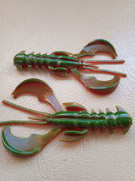 Силиконовая приманка Рак (Yabby) 40 мм, Машинное масло (Motor Oil Green ...