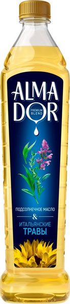 Масло подсолнечное ALMADOR с ароматом итальянских трав, 750мл - 4 шт ...