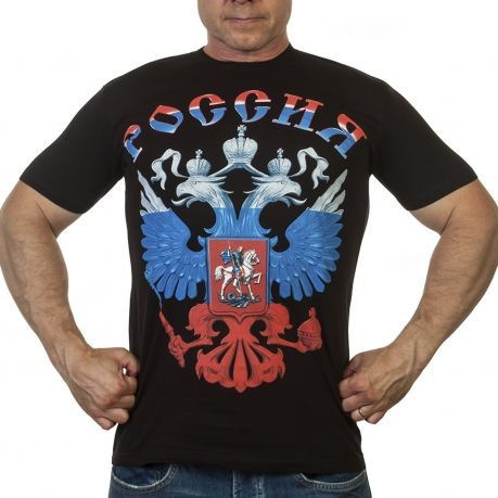 Футболка Мужской RusAtribut черный, размер 48 Хлопок Логотип Китай купить c доставкой на OZON по ...