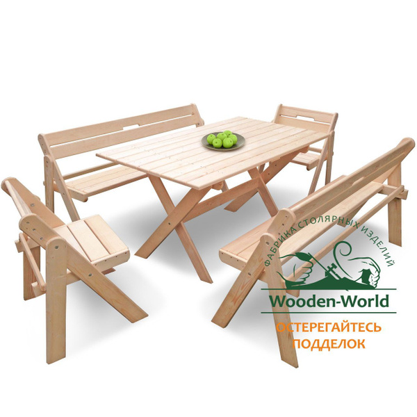 Набор садовой мебели: Wooden-world Комплект садовой мебели-КСС1_8 ...