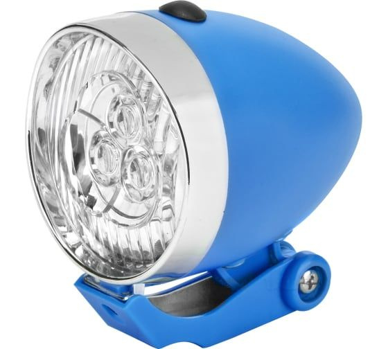 Фонарь передний на вилку JY-592 560192, 3 супер-ярких светодиода, 1 режим, серебристо-синий ...