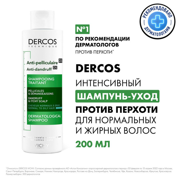 Vichy Dercos Интенсивный шампунь против перхоти, зуда и себореи для ...