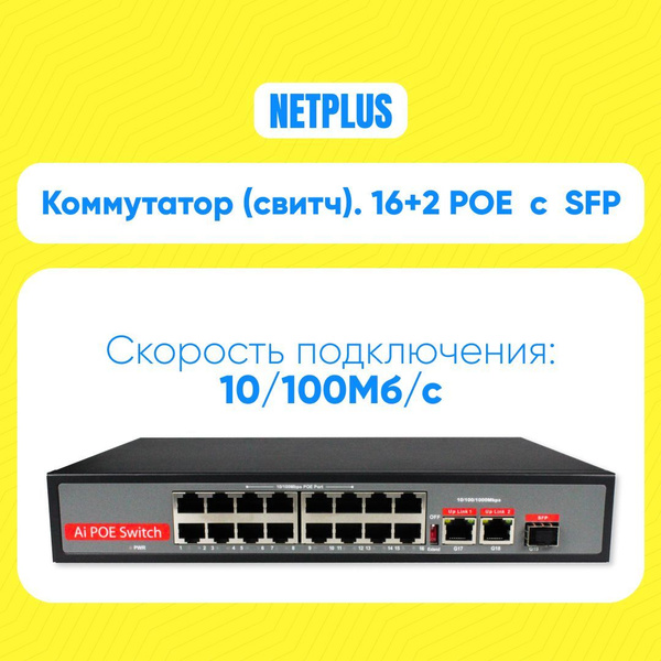 Коммутатор NETPLUS netplus_switch22 - купить по выгодной цене в интернет-магазине OZON (974919730)