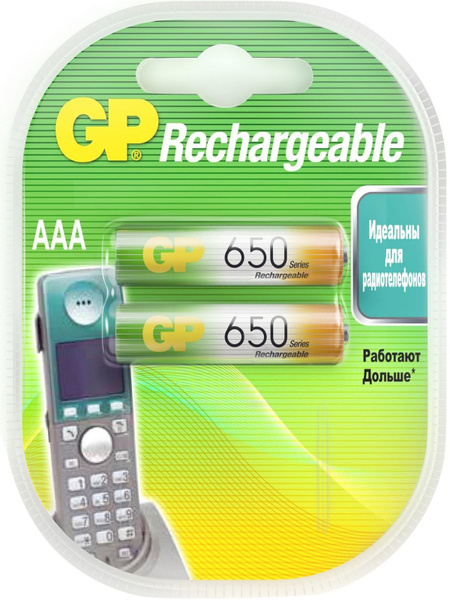 Аккумулятор GP HR03 / AAA (650 mAh) NiMh - 2 шт. - купить с доставкой по выгодным ценам в ...