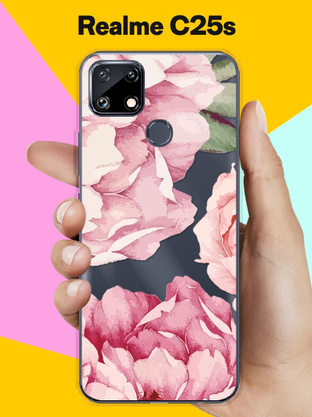 Силиконовый чехол Пионы на realme C25s / для Реалми Ц25с - купить с ...
