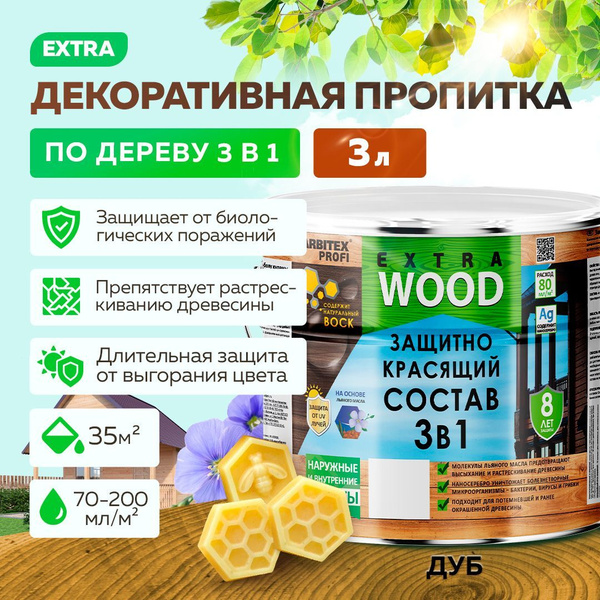 Пропитка для дерева алкидная 3 в 1 FARBITEX PROFI WOOD EXTRA ...
