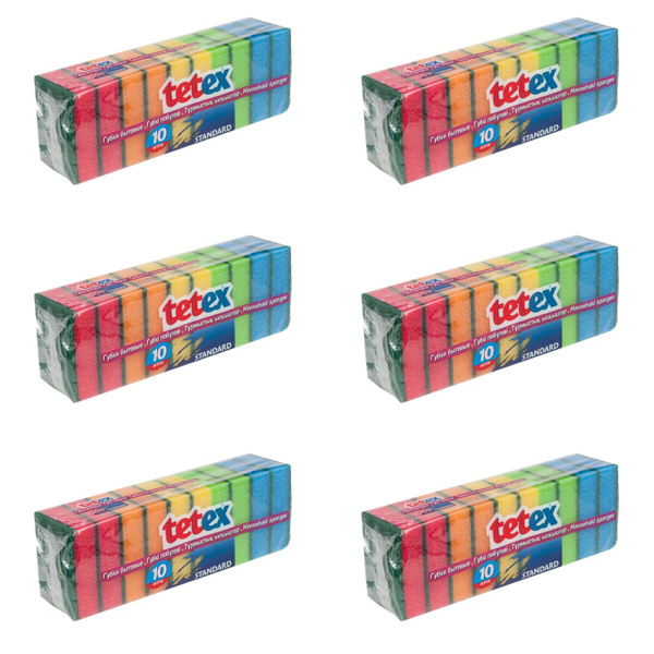 Губка TETEX, 6 уп, Поролон по низкой цене с доставкой в интернет ...